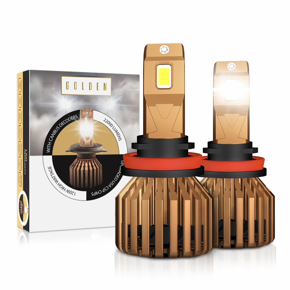 H11 LED Replacement Headlight Bulbs Kit Hi/Low Beam 6500K Super White ...