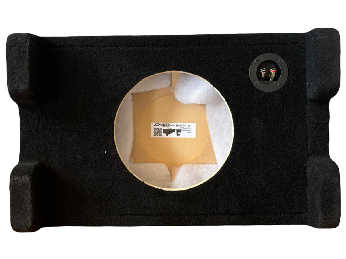 Single 12" Downfire Subwoofer Enclosure Slim / Shallow Mount MDF Box w ...