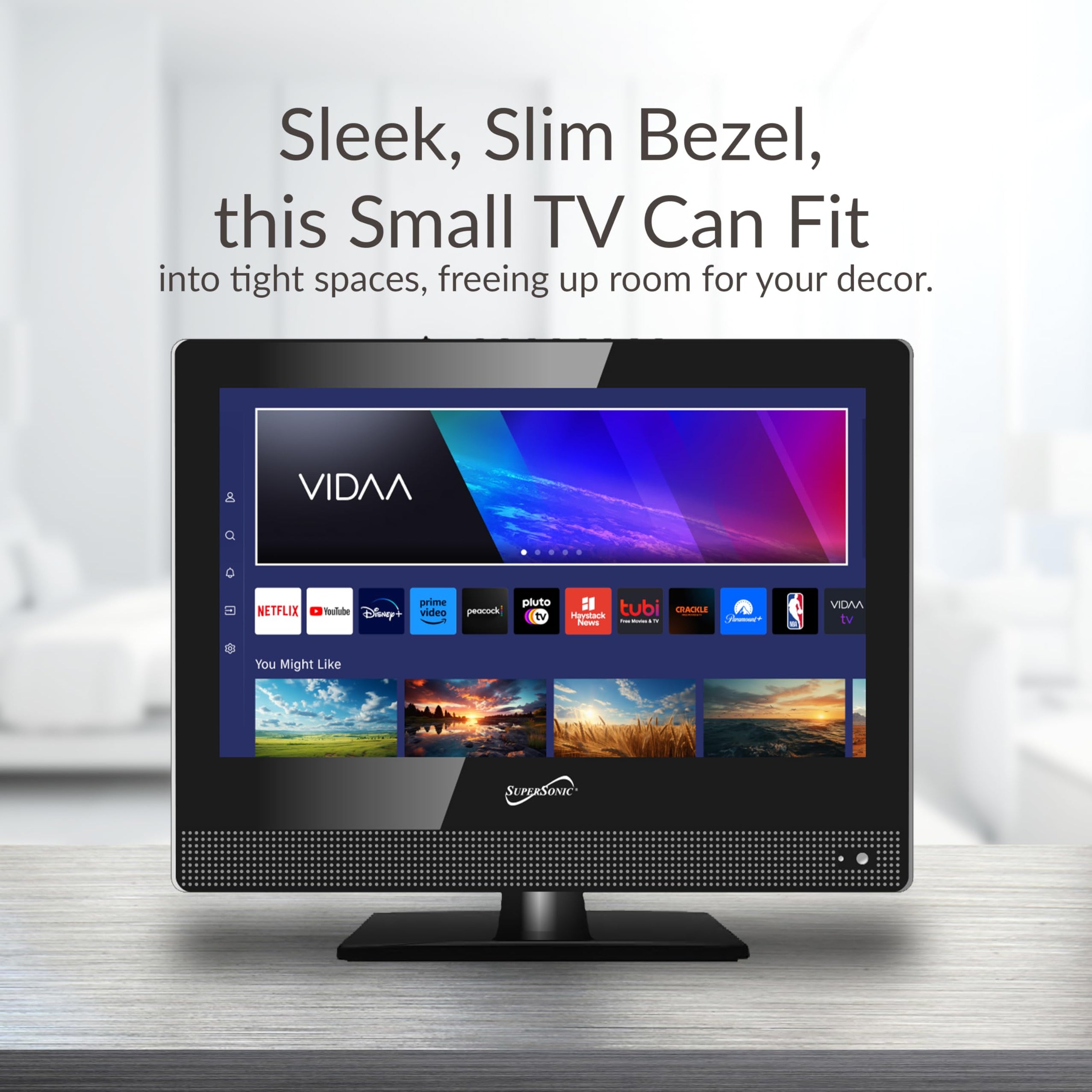 Supersonic SC-1520VTV 15.6 inch Smart AC/DC LED TV 1080p HDMI ARC WiFi ...