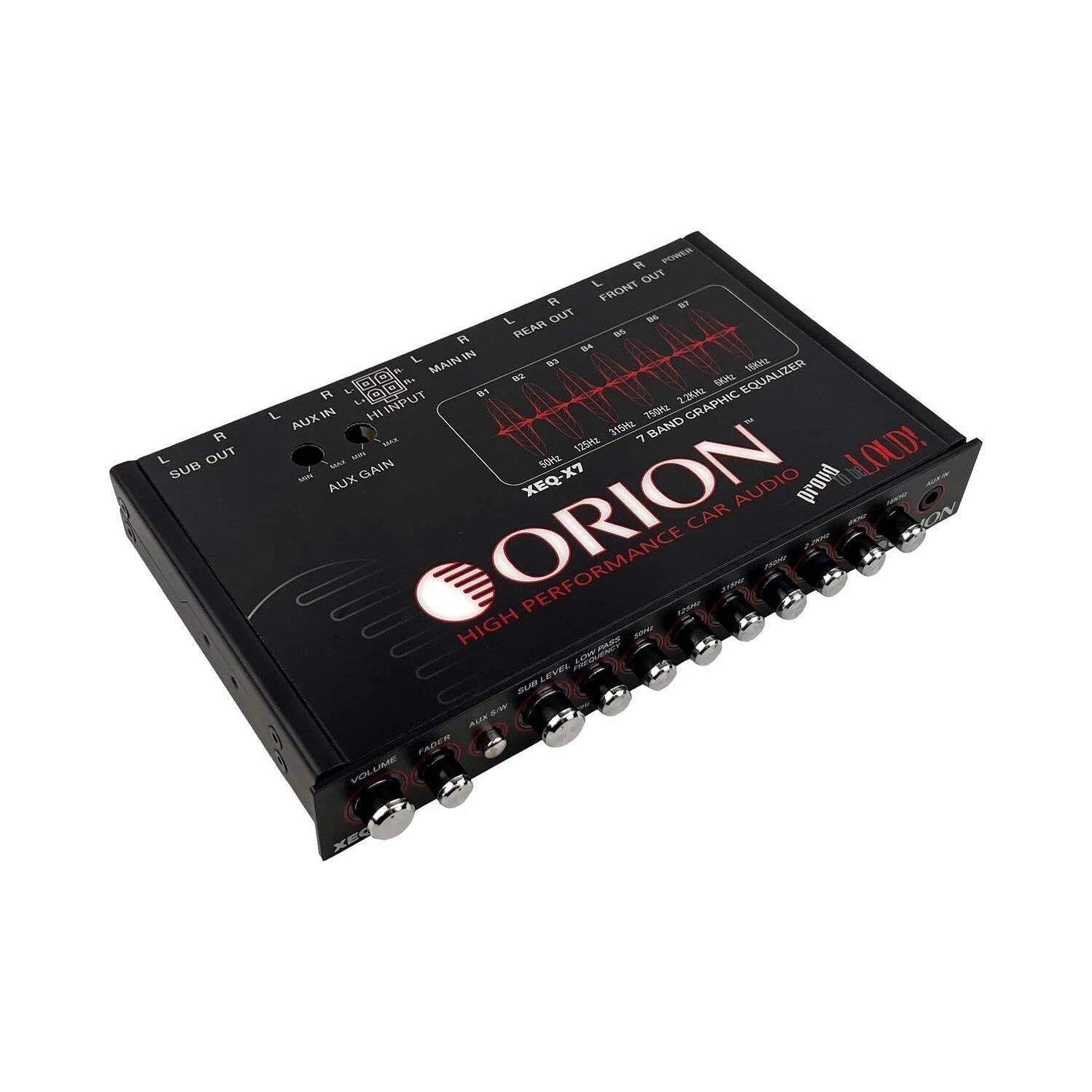 Orion XTR XEQ-X7 Marine Grade 7-Band Graphic Equalizer with Front AUX ...