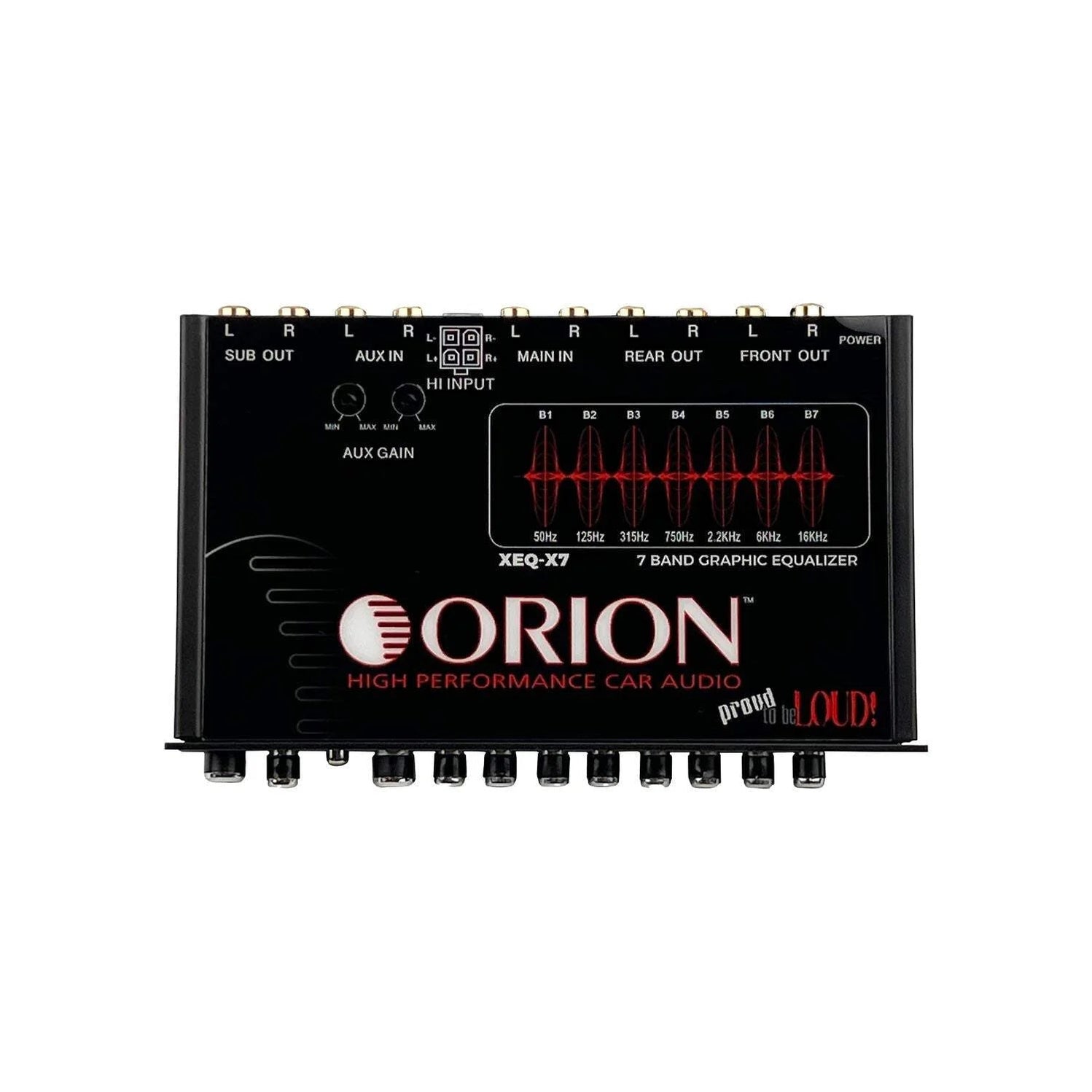 Orion XTR XEQ-X7 Marine Grade 7-Band Graphic Equalizer with Front AUX ...