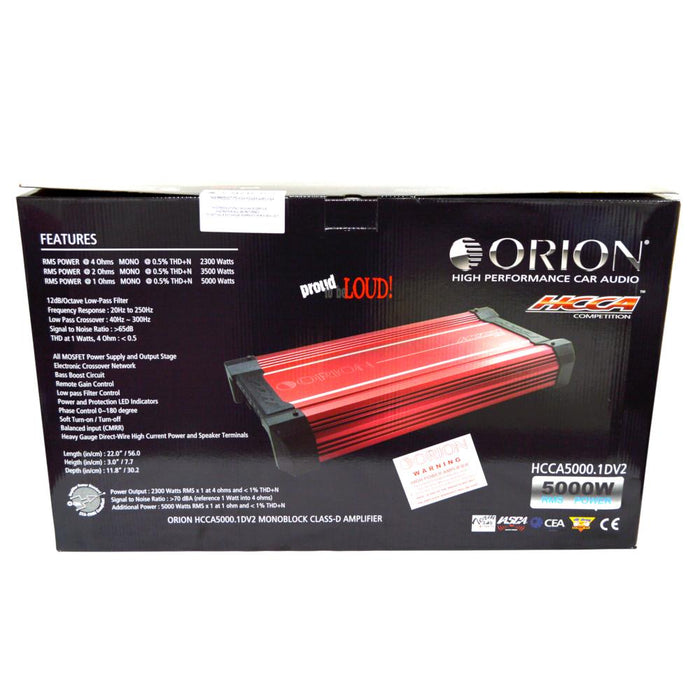 ORION HCCA5000.1DV2 HCCA Competition Class D Monoblock Amplifier 10000 — BSA Trading Inc