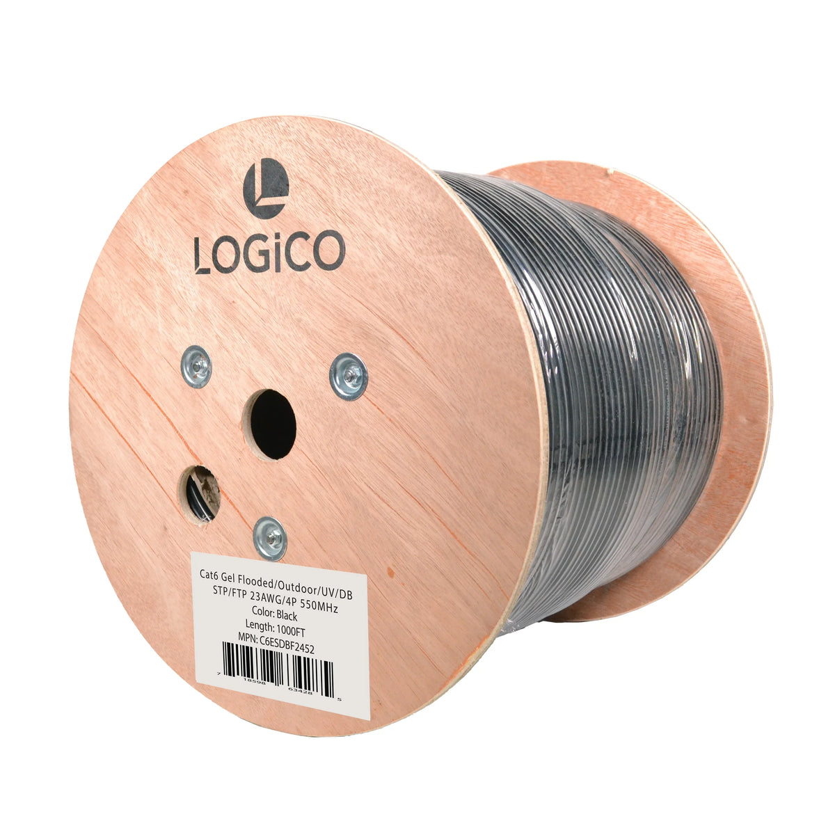 Logico C6ESDBF2452 1000FT Cat6 Shielded Ethernet Cable Outdoor Direct ...