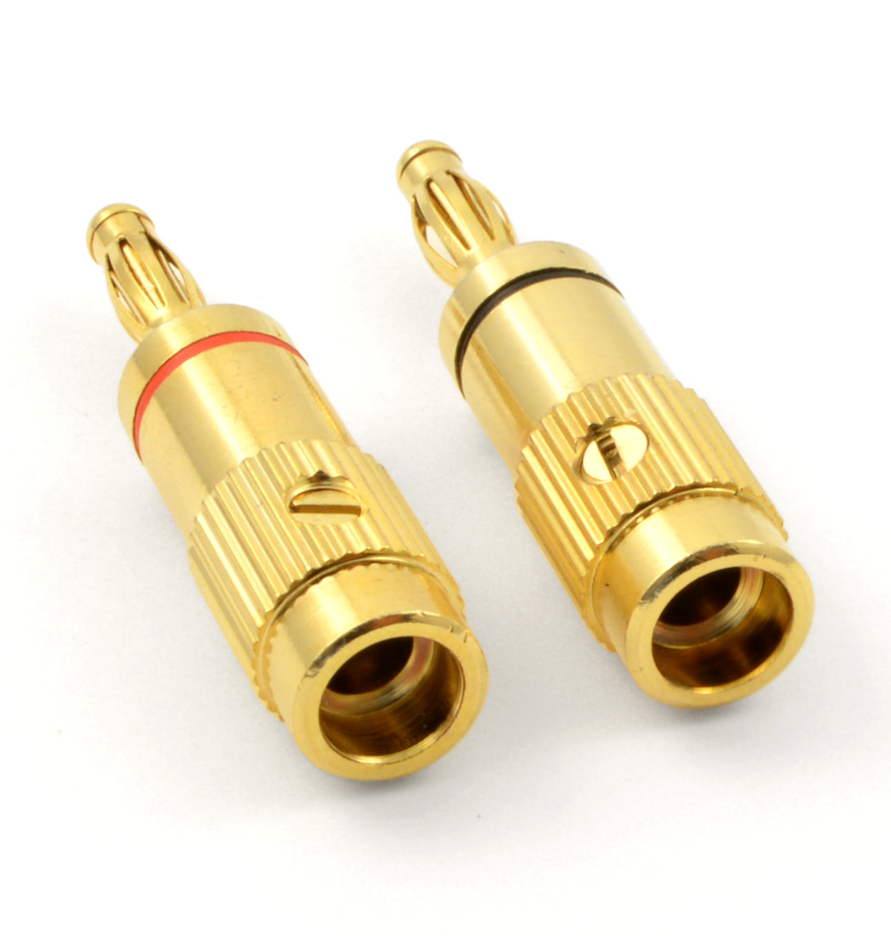 Gold Plated Speaker Banana Plugs Screw Type Audio Connector for Amplif ...